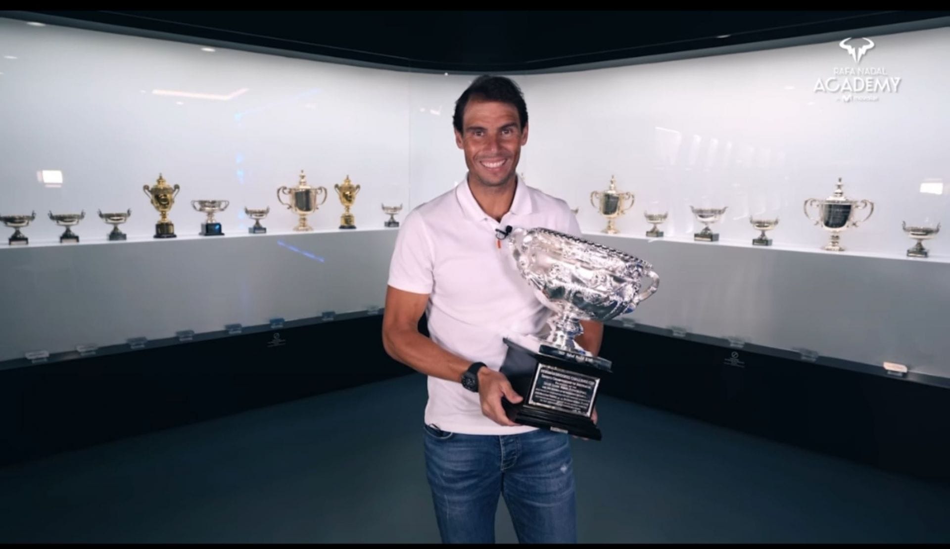 Rafael Nadal puts Australian Open trophy up for display at his academy ...