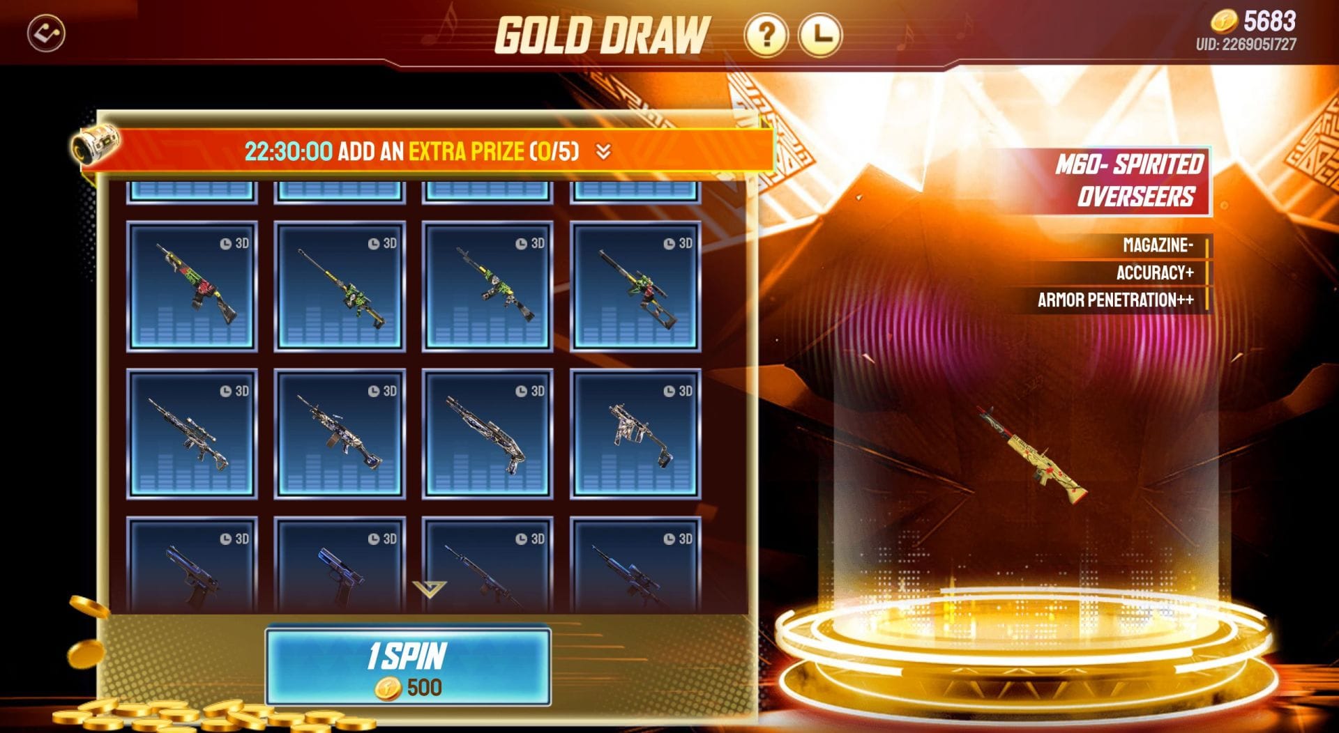 Free Fire Gold Draw event: How to get M1887 Aqua Burst and rare gun ...