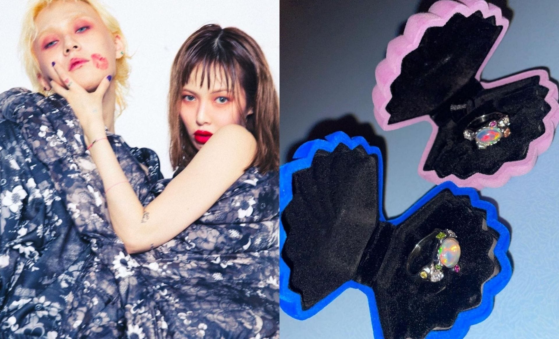 HyunA and DAWN flex engagement rings on Instagram