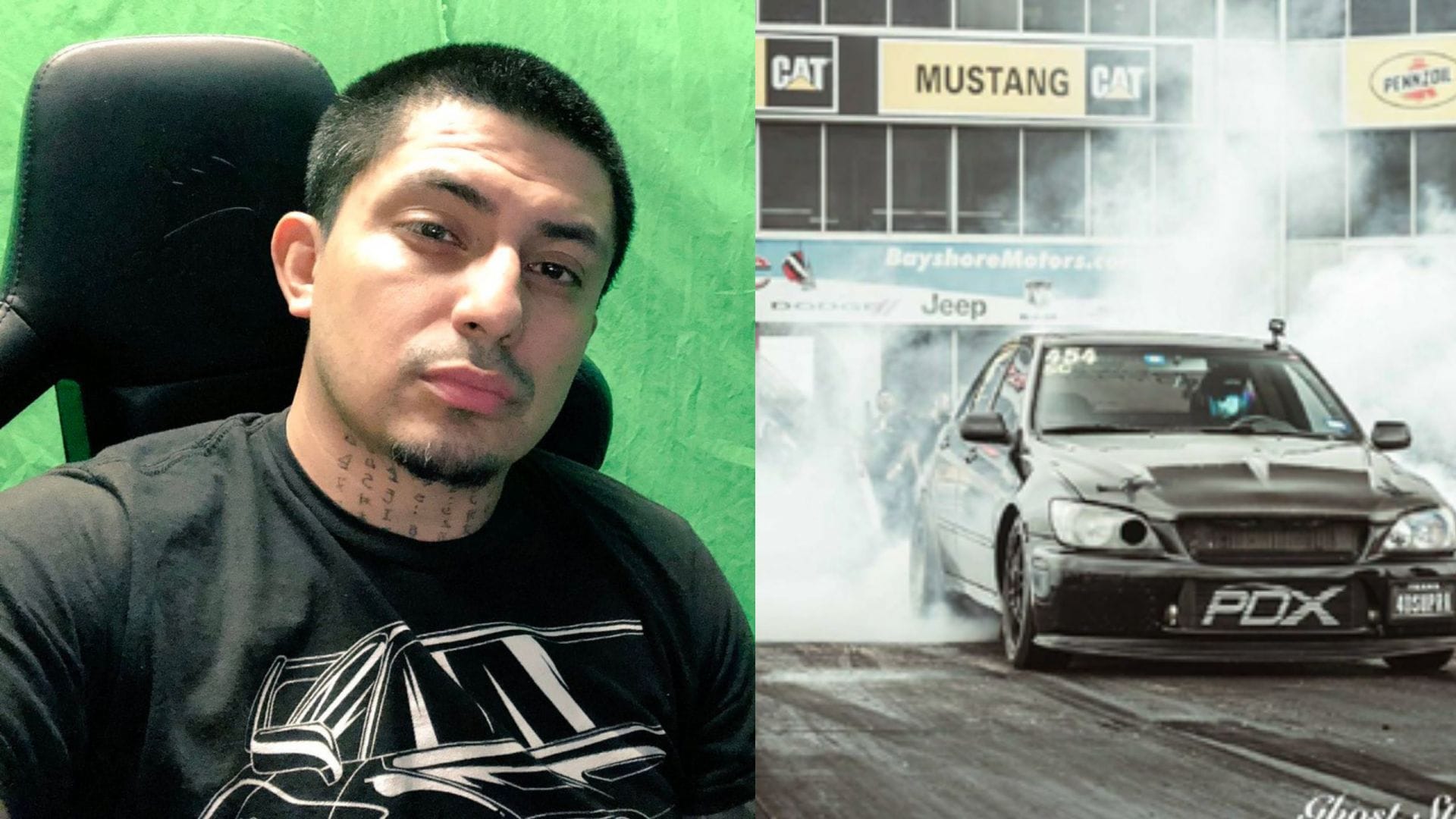 Murda captures a car crash during a drag race