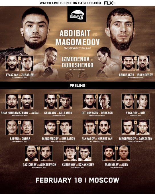 Eagle FC 45: Full fight card, date and watch information