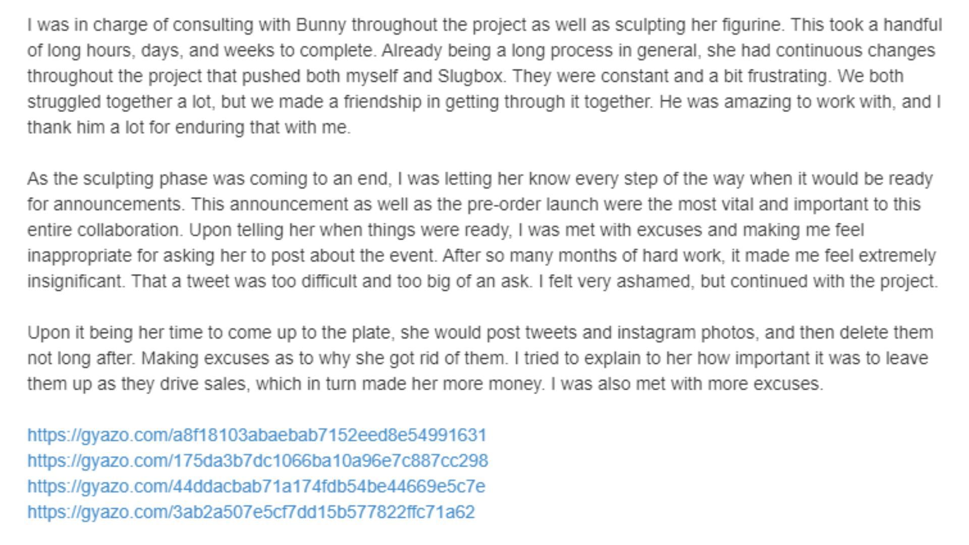 LaynaLazar alleges Vtuber "Bunny_GIF" backed out of figurine deal ...