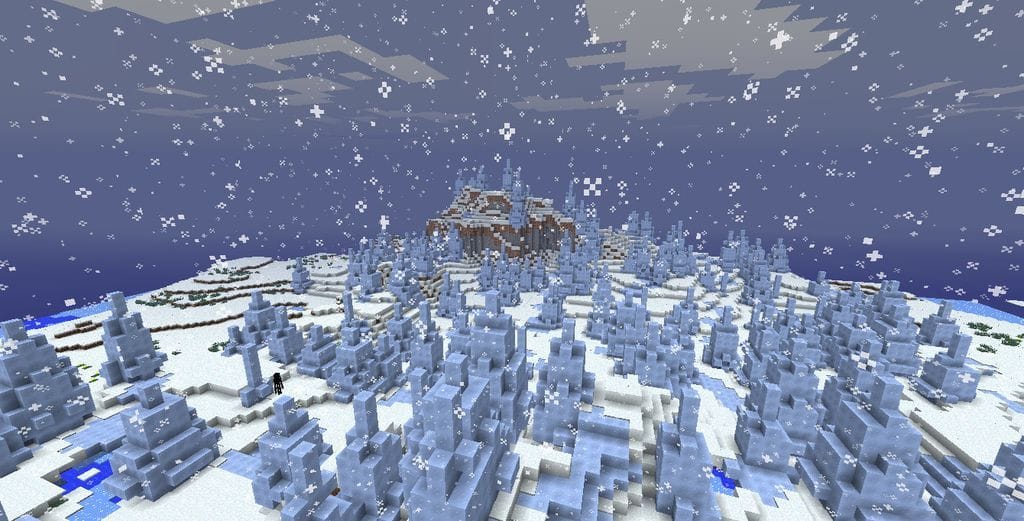 Minecraft Redditor finds good seed for building an Ice Castle in-game