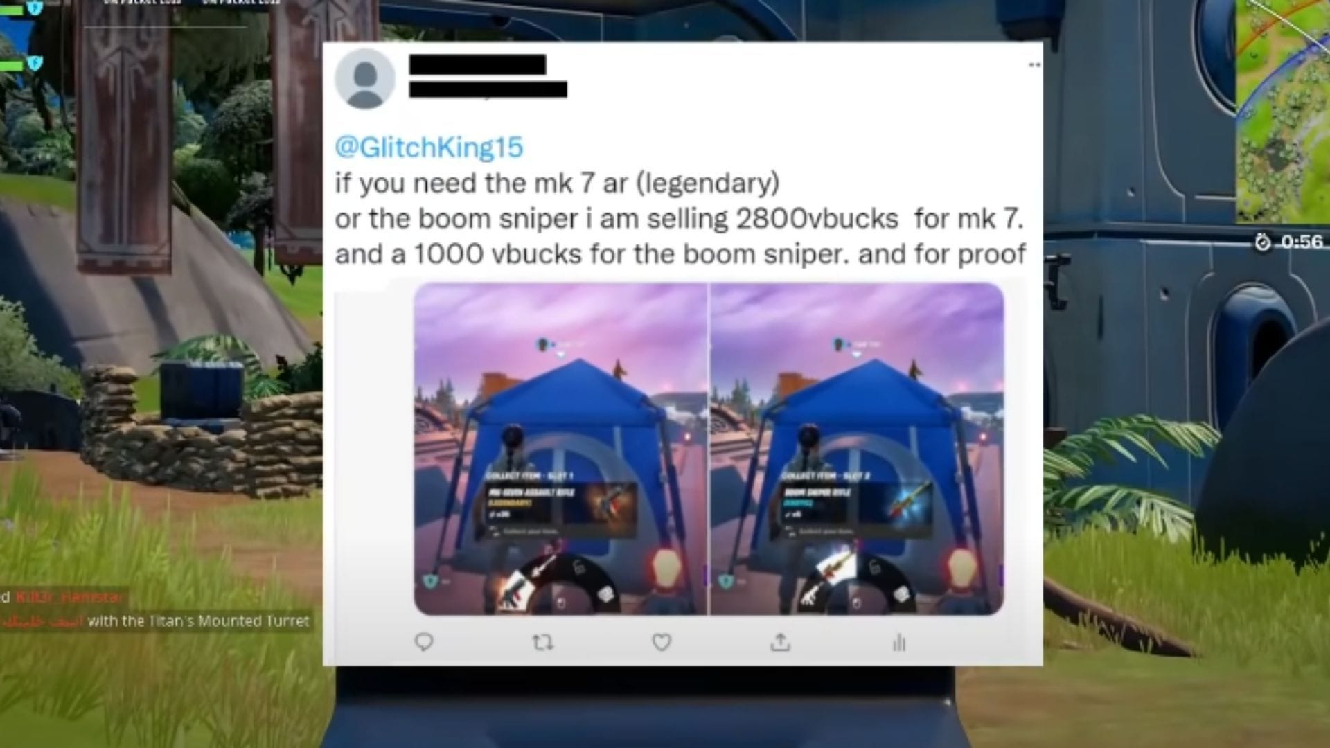 Fortnite players selling MK-Seven in Chapter 3 Season 2