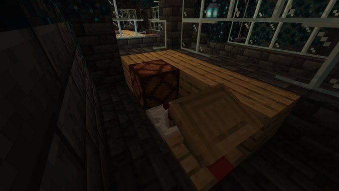 Secret redstone room underneath Ancient Cities in Minecraft