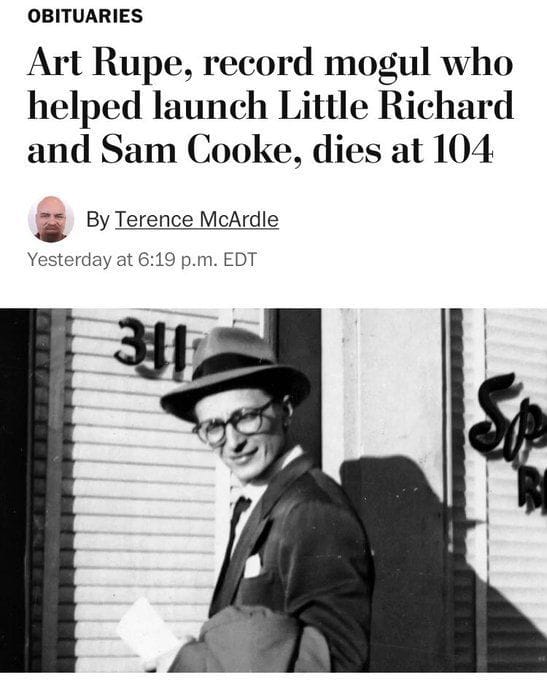 Who was Art Rupe? Tributes pour in as Specialty Records founder passes ...