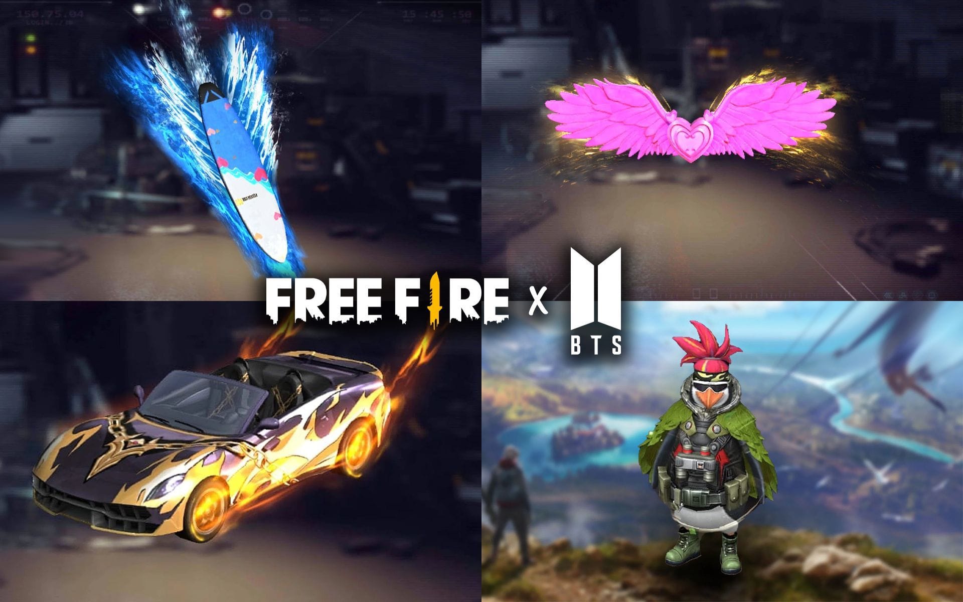 All Legendary rewards available for free in BTS x Free Fire event today