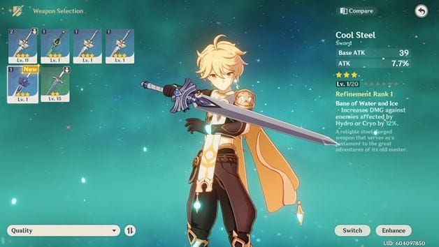 Cool Steel | Genshin Impact- Ascension Materials, Stats, Appearence ...