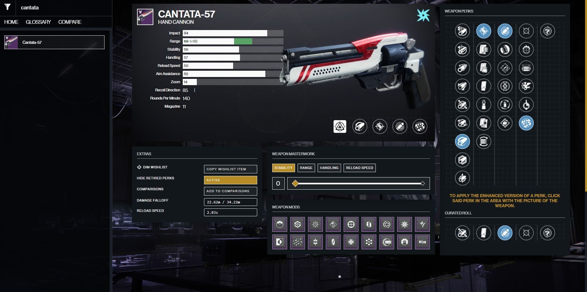 Cantata-57 god roll guide for Destiny 2 PvP and PvE