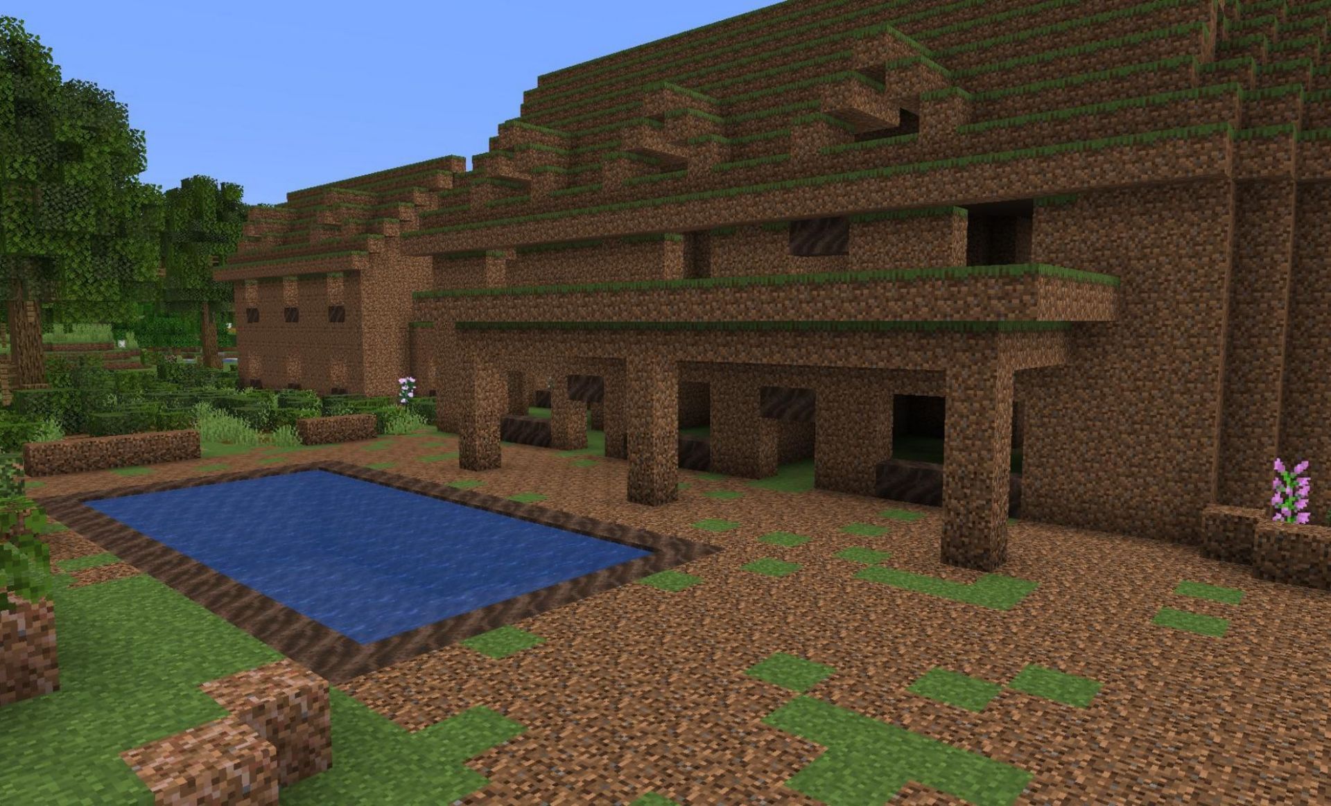 Minecraft gamer showcases their amazing house made of dirt in-game