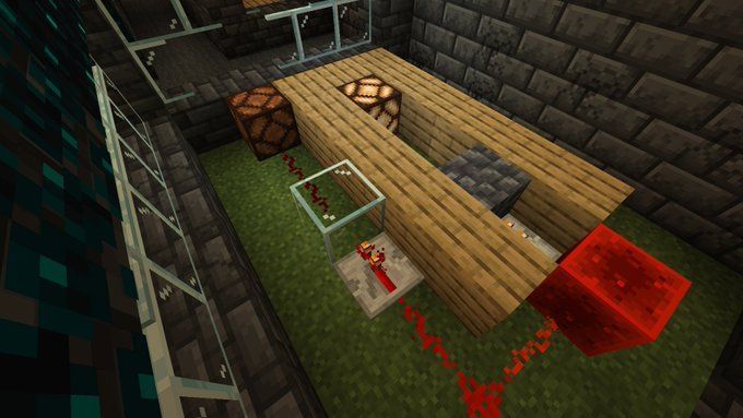 Secret redstone room underneath Ancient Cities in Minecraft
