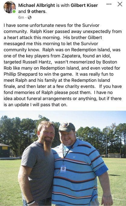 How did CBS' Survivor alum Ralph Kiser die? Tributes pour in as he dies ...