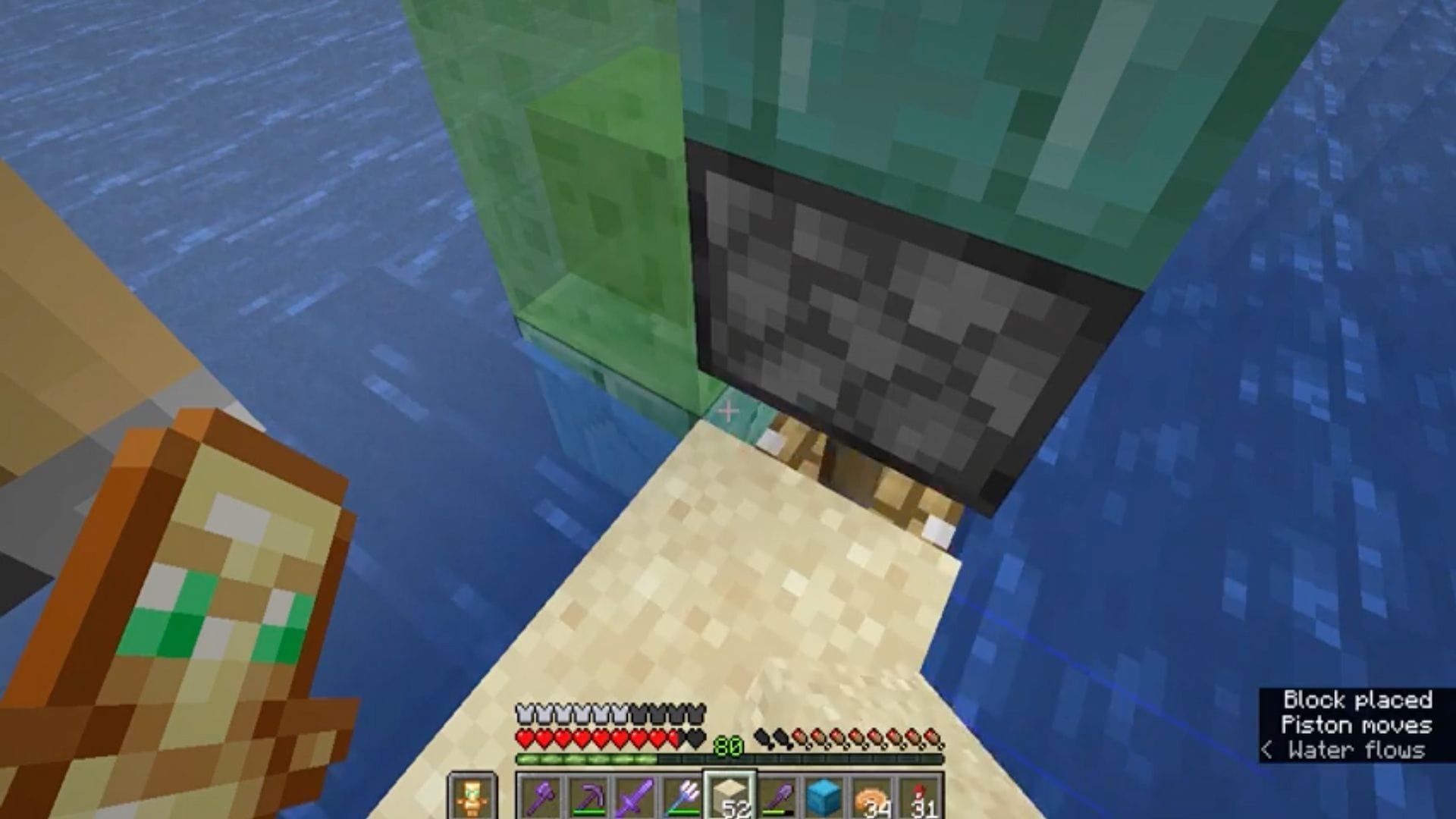 Minecraft player creates fast sand-placing machine