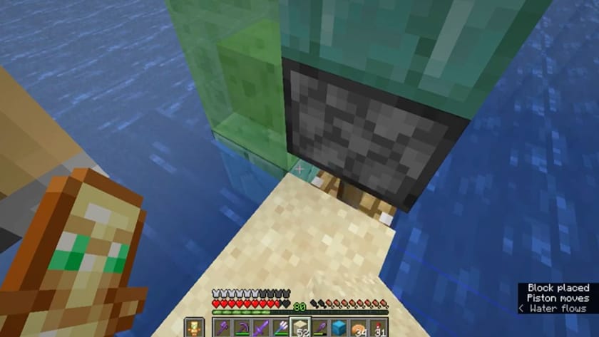 Minecraft player creates fast sand-placing machine