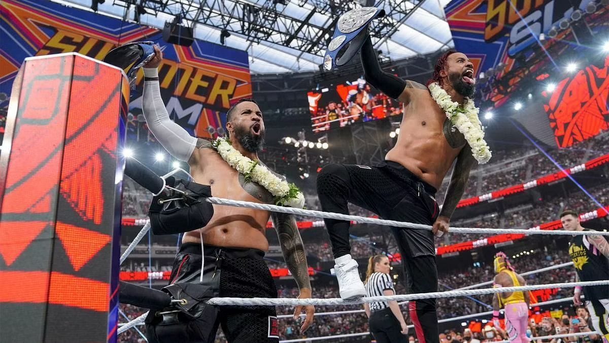 The Usos defeated RK-Bro to become undisputed WWE Tag Team Champions