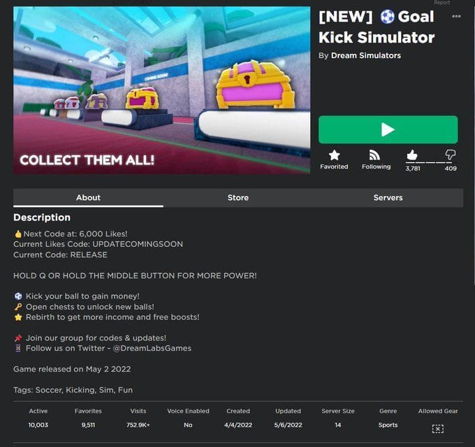 Goal Kick simulator codes in Roblox: Free Coins and Rewards (May 2022)