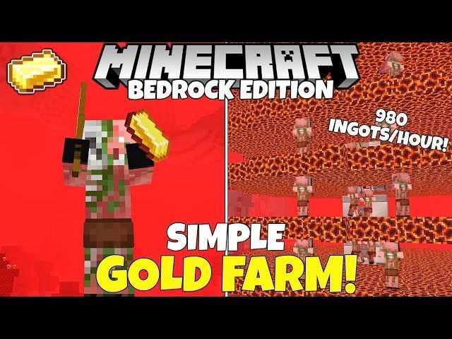 5 best gold farm designs for Minecraft Bedrock Edition