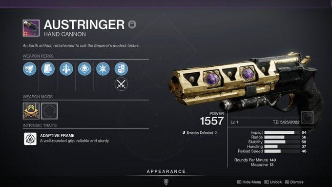 Austringer god roll guide for Destiny 2 PvP and PvE