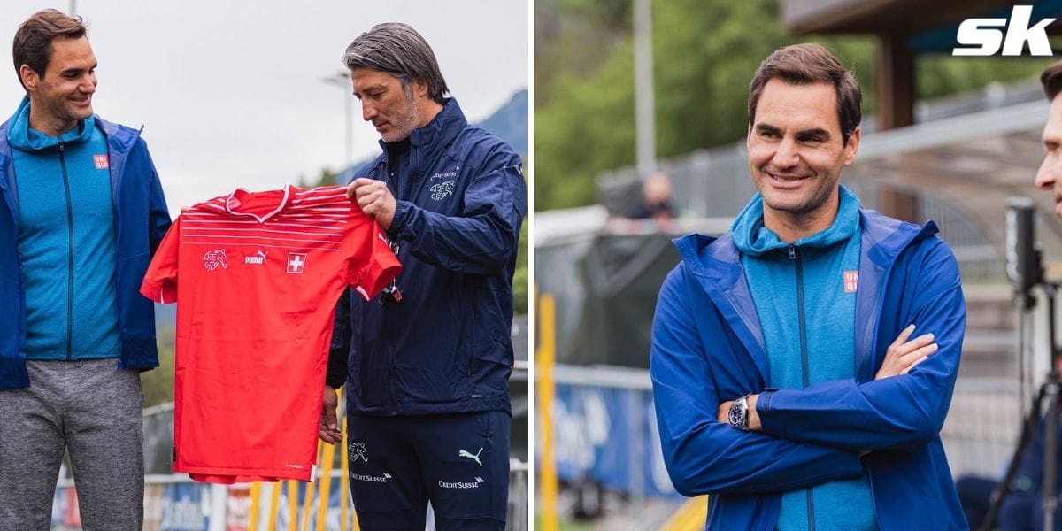 In pictures: Roger Federer pays a quick visit to the Switzerland ...