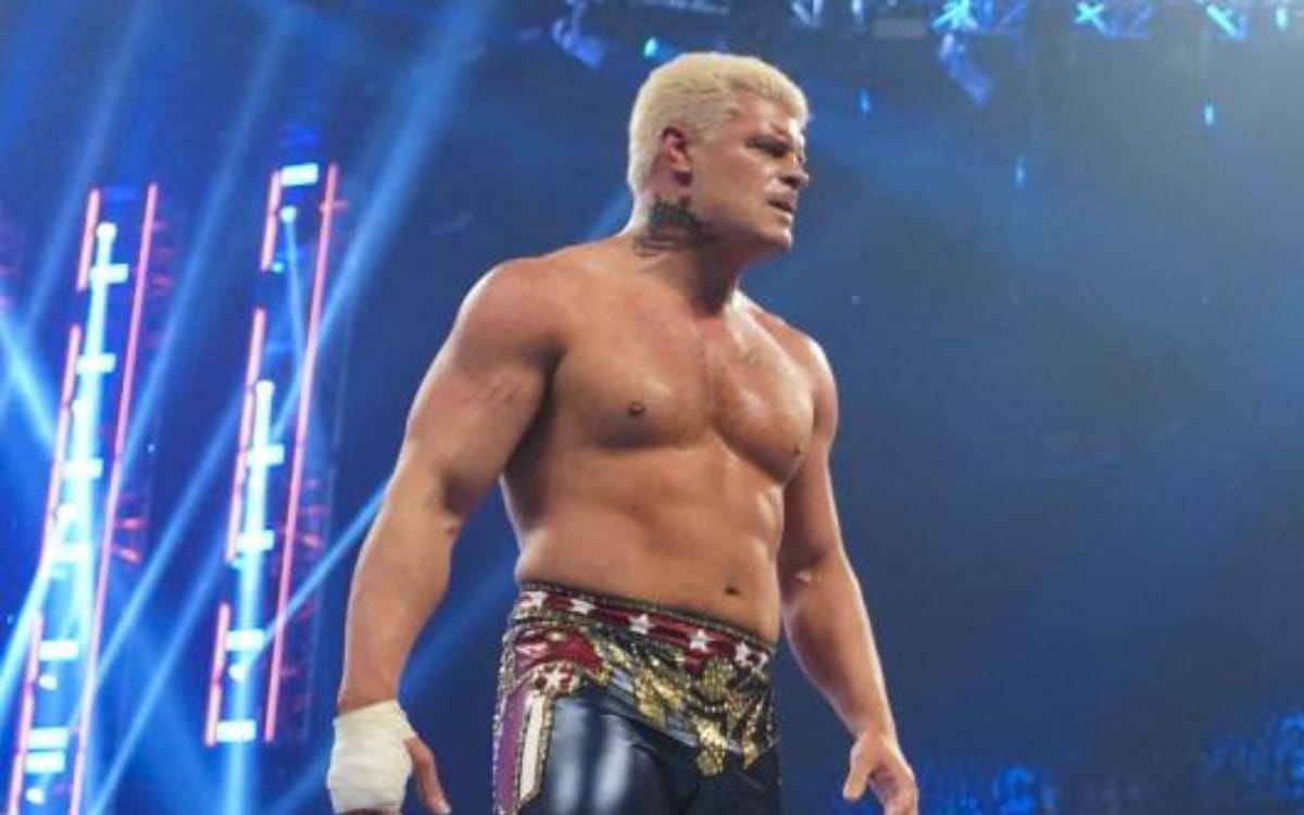 Cody Rhodes reacts to a fan's tattoo tribute to him