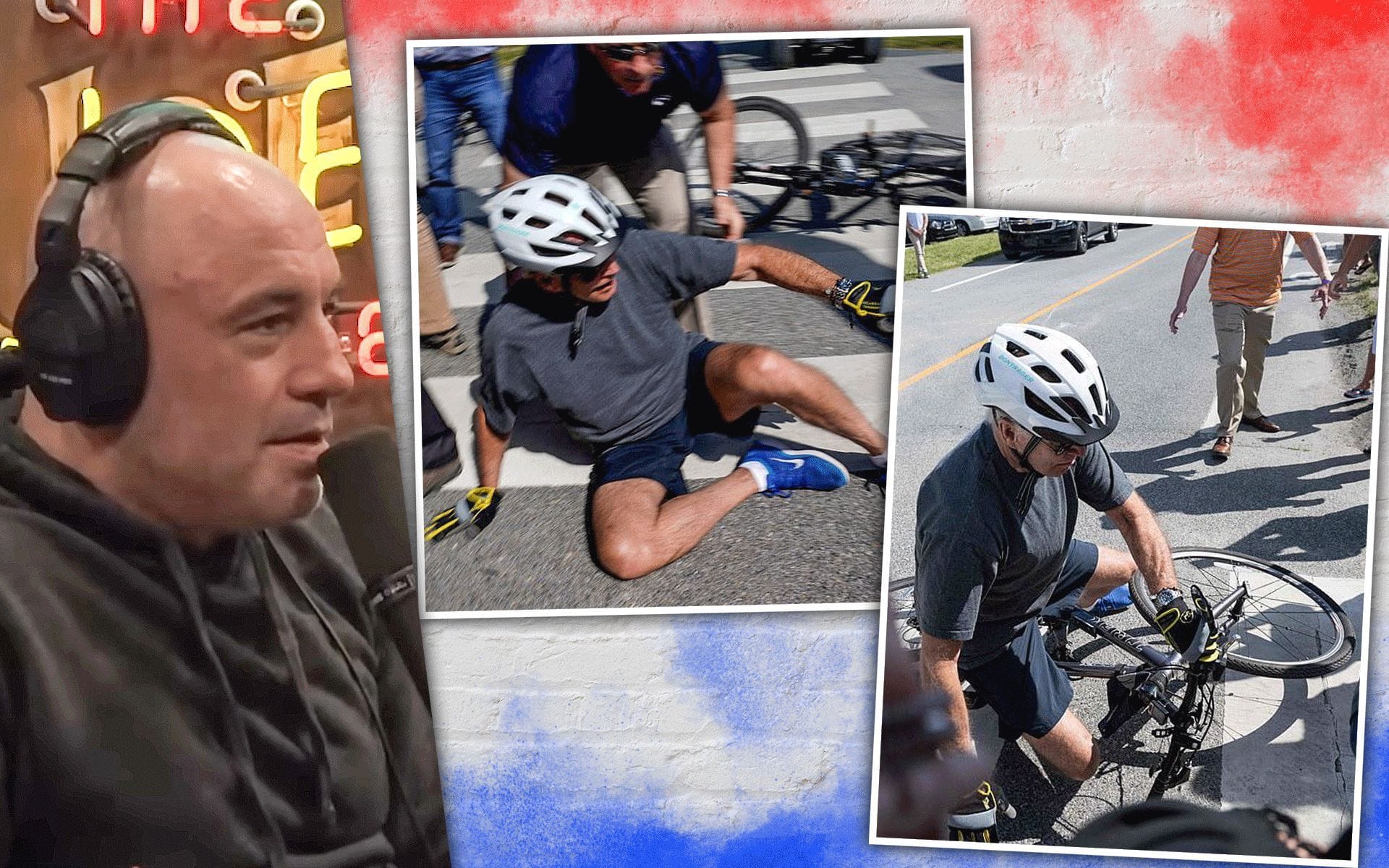 Joe Rogan reviews video of President Joe Biden falling off bike