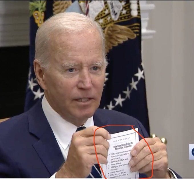 "YOU take your seat": Joe Biden note cards telling US President how to ...