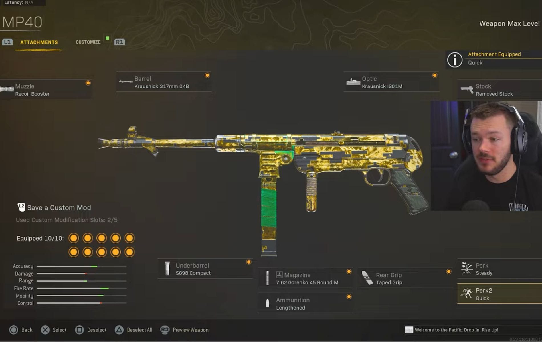 YouTube influencer 'Chuck' discloses MP40 meta build for Call of Duty ...