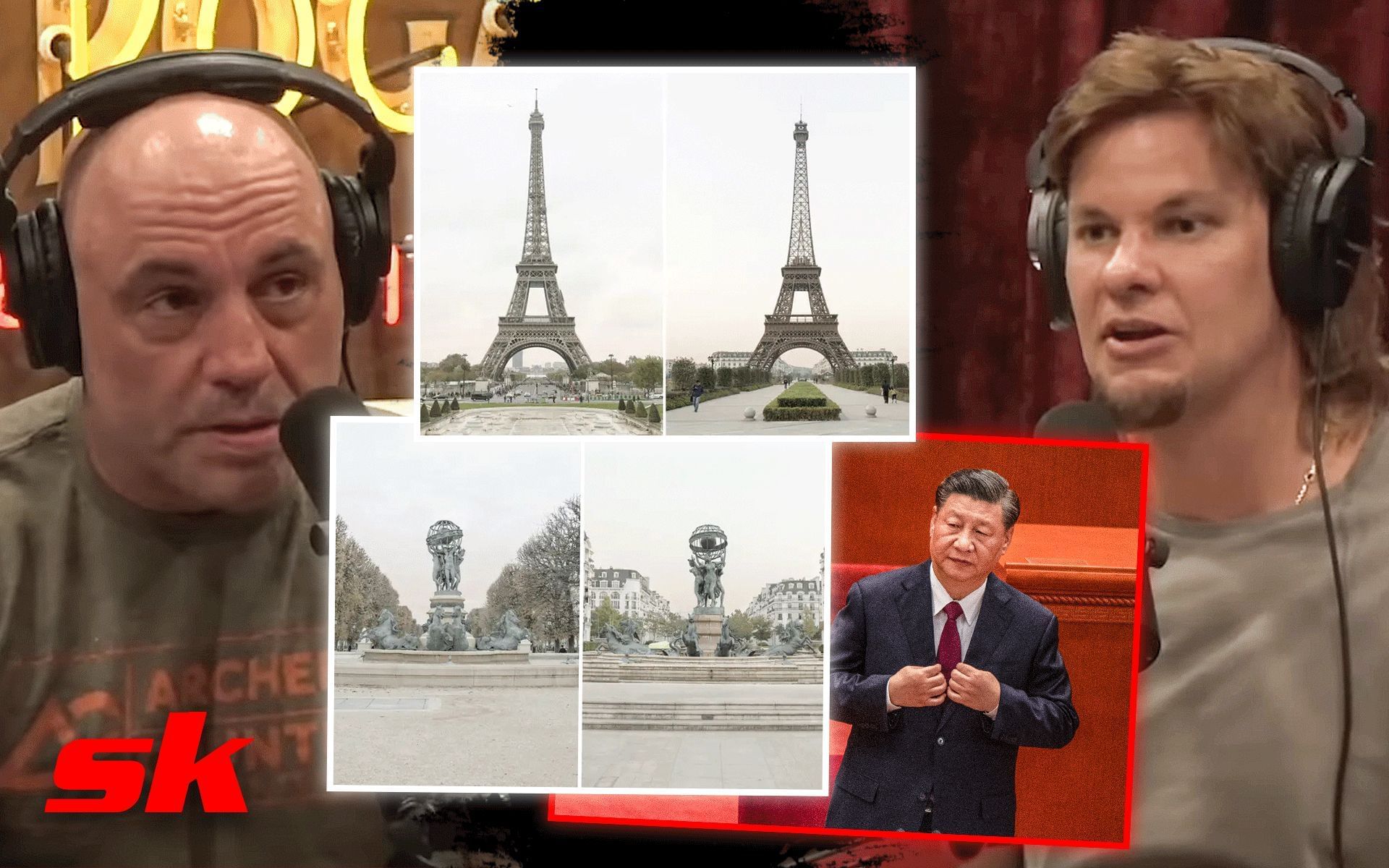 Joe Rogan shows Theo Von shocking Chinese 'replica of Paris'