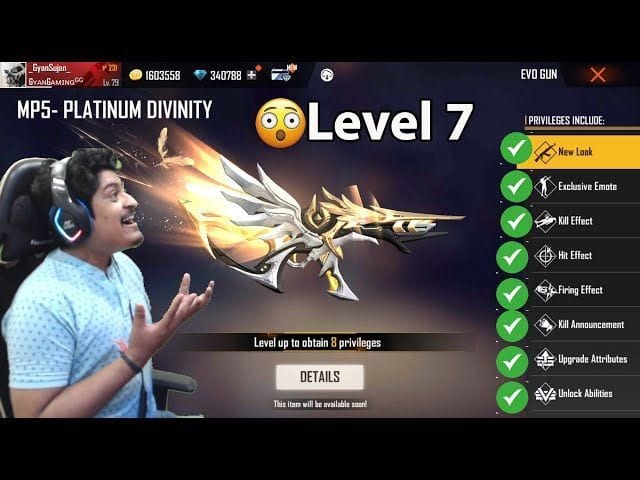 How to get new Platinum Divinity MP5 skin in Free Fire MAX Indian server