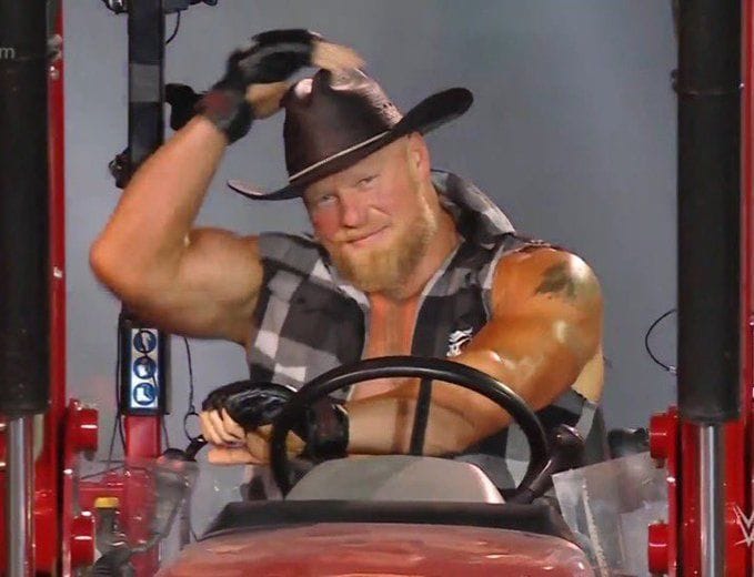 The WWE Universe reacts to Brock Lesnar's epic tractor entrance at ...