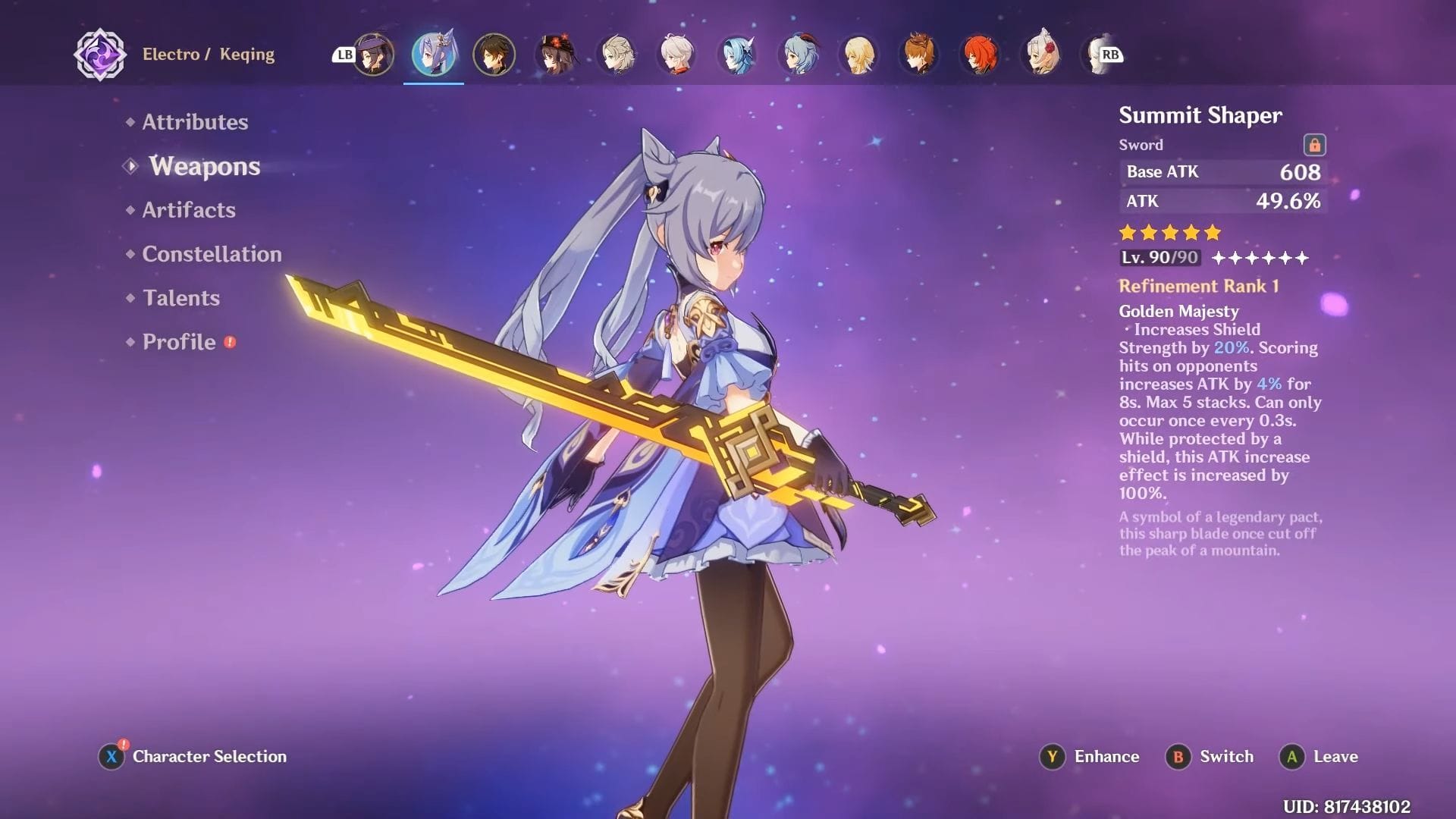 Best characters for Thundering Pulse and Summit Shaper in Genshin Impact