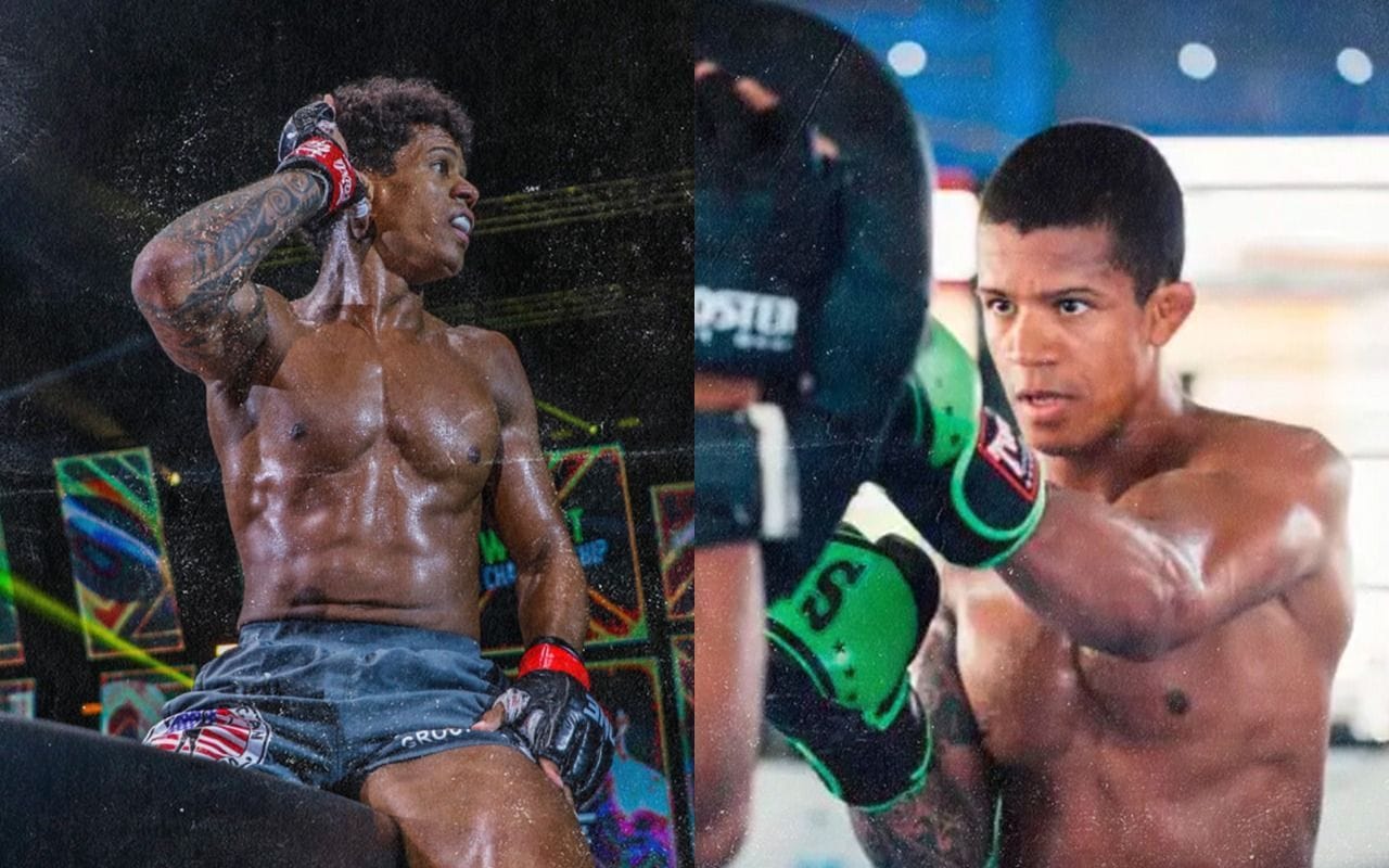 Adriano Moraes trains hands with Brazilian boxing legend Ivan de Oliveira