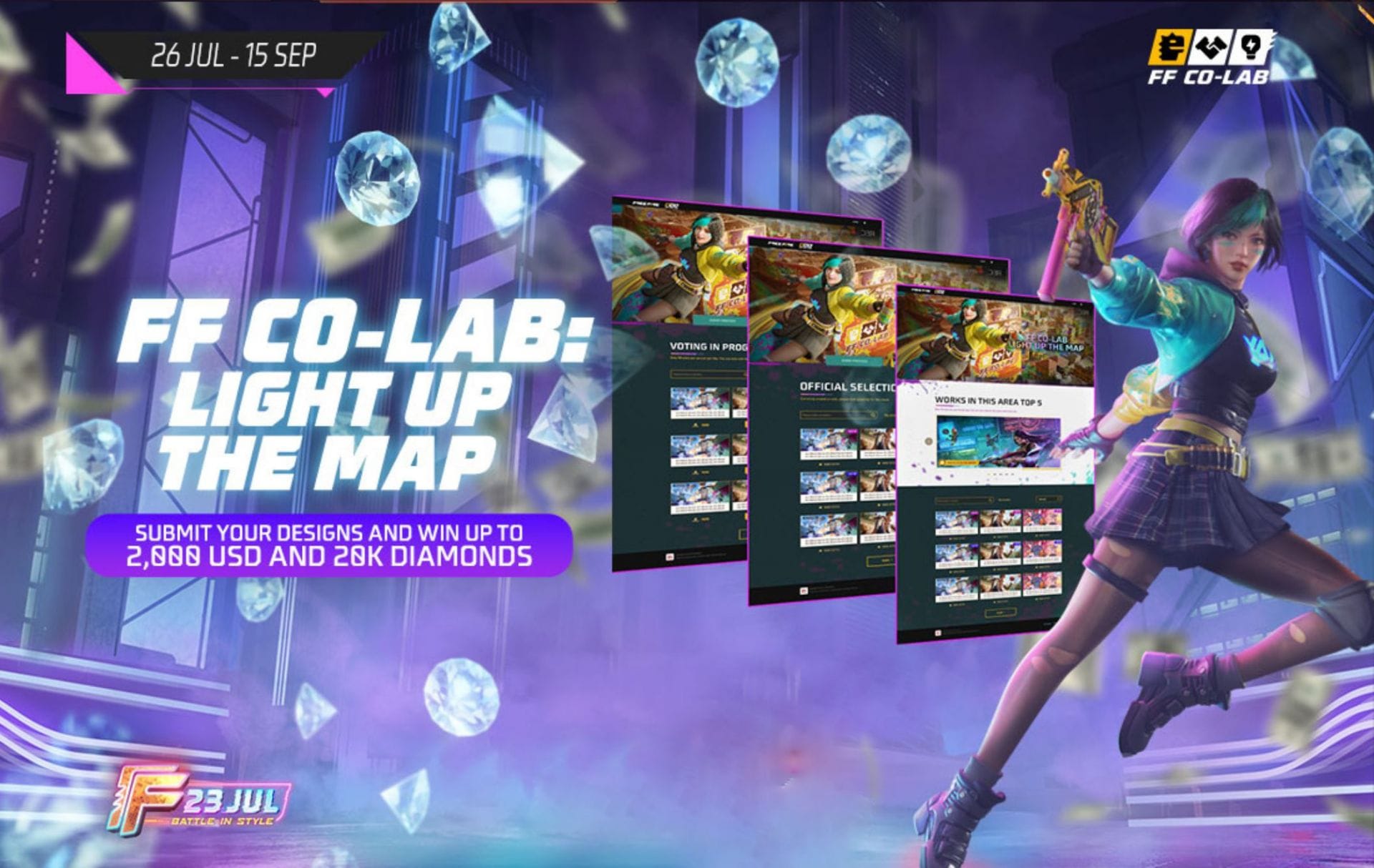 How to win up to 20,000 diamonds through Free Fire MAX Co-Lab event