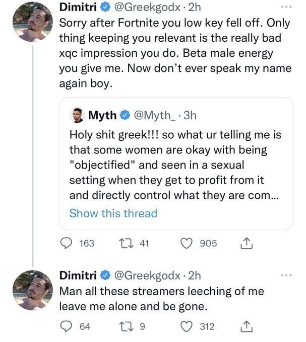 Greekgodx and Myth have a heated argument on Twitter amid controversial ...