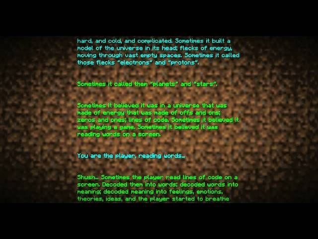 What are scrambled words in Minecraft end poem?