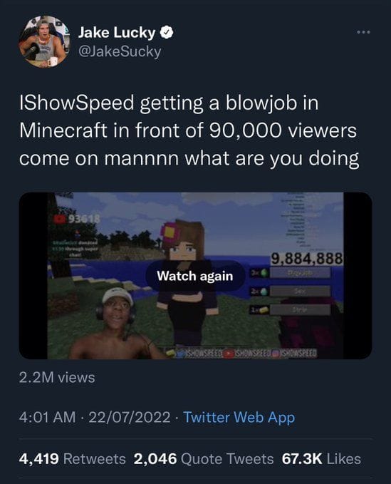 IShowSpeed fans blame ‘viral Minecraft video’ on Twitter for deletion ...