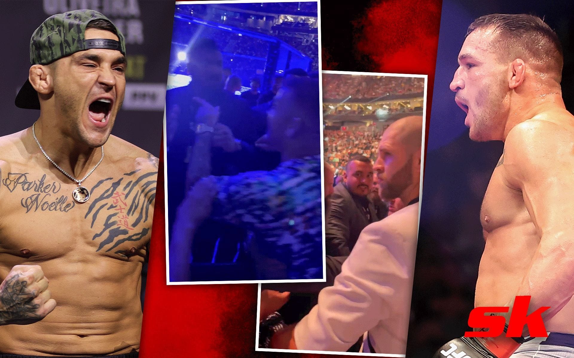 Watch: Michael Chandler and Dustin Poirier get into heated exchange at ...