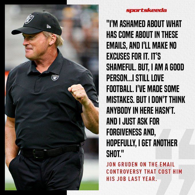 Jon Gruden opens up on email scandal that cost him Raiders HC job
