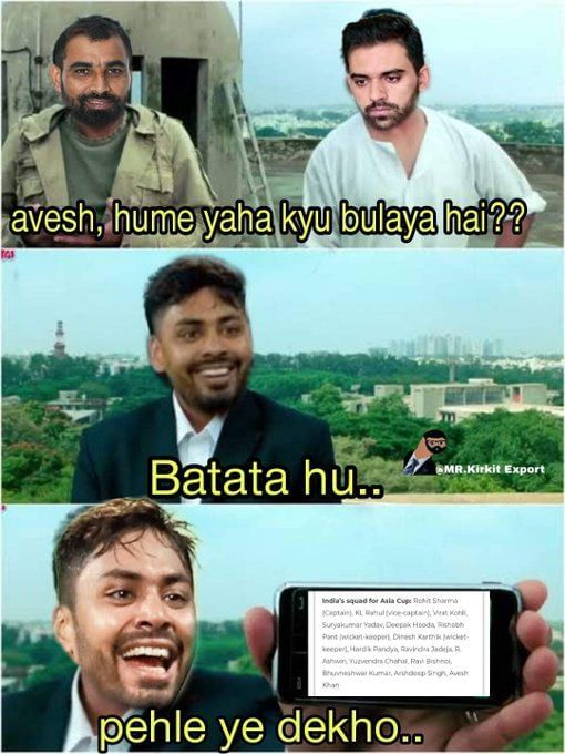 Top 10 funny memes after BCCI announces Team India squad for Asia Cup