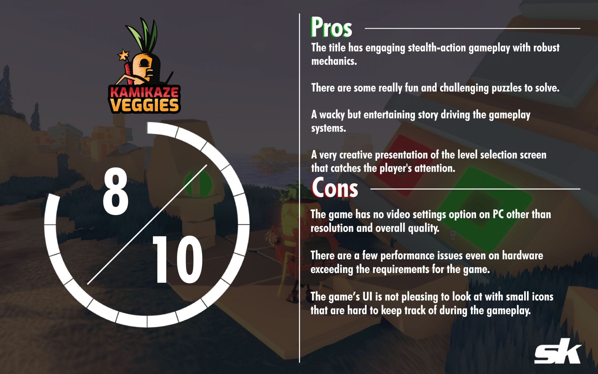 Kamikaze Veggies review: Tactical vegetable espionage action