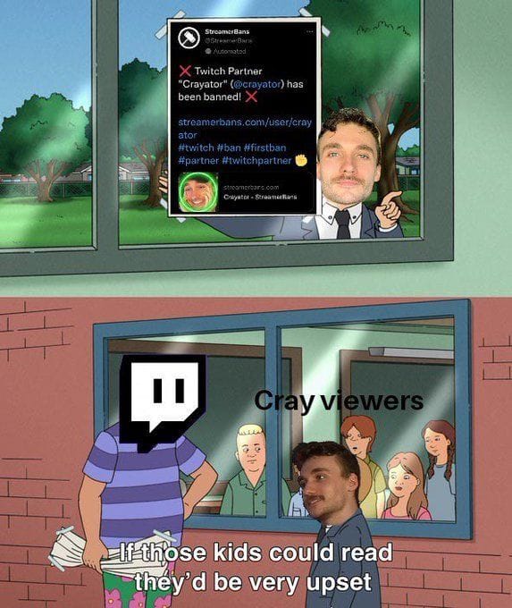 Why was Fortnite streamer Crayator banned from Twitch?