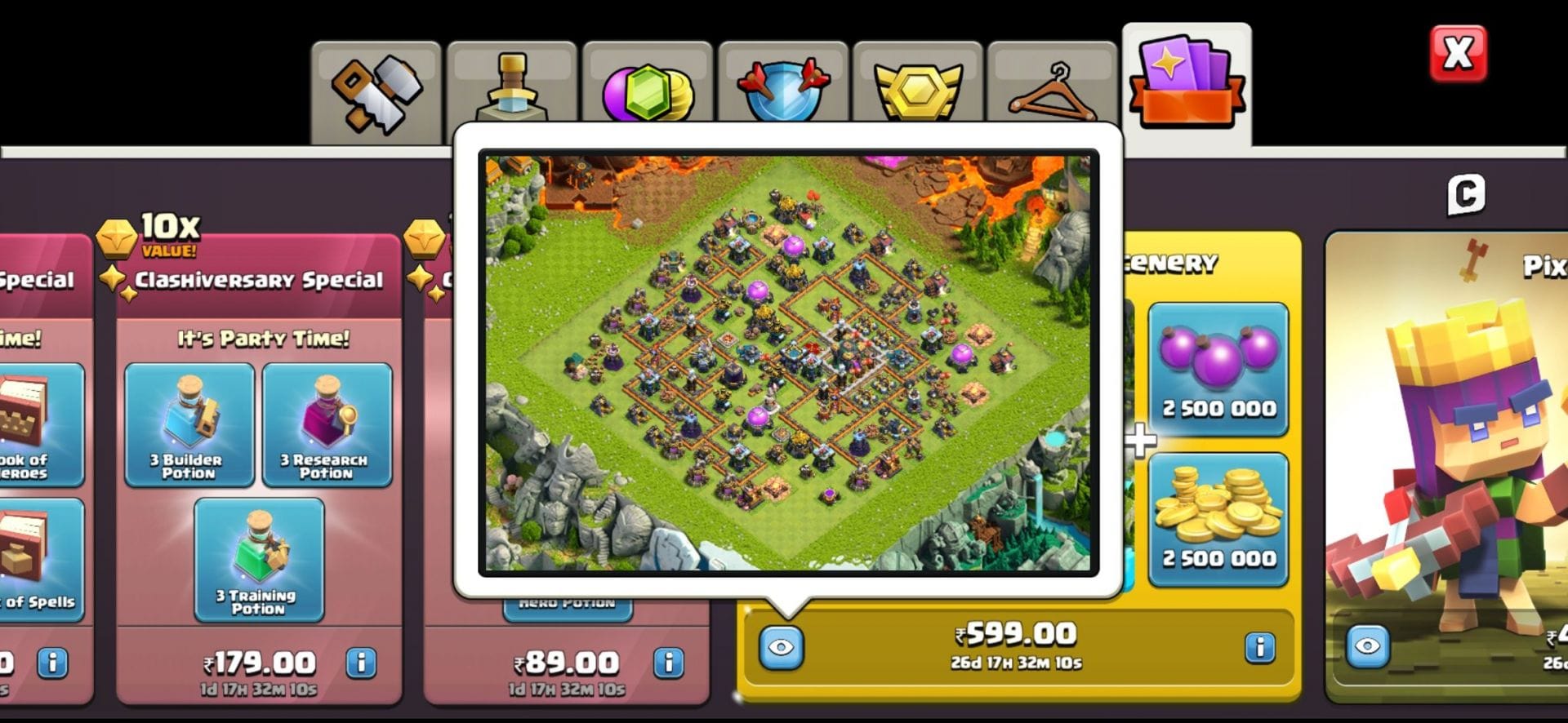 Latest Paid Scenery in Clash of Clans: 10 Years of Clash scenery