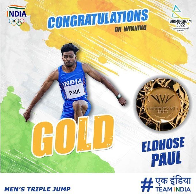 CWG 2022: Twitterati laud Indian triple jump athletes Eldhose Paul ...
