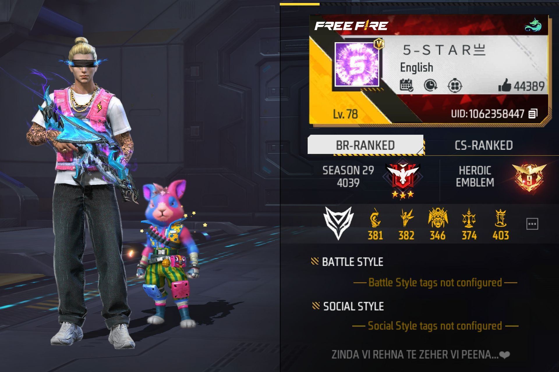 5 Star Gaming’s Free Fire MAX ID, stats, K/D ratio, headshots, and ...