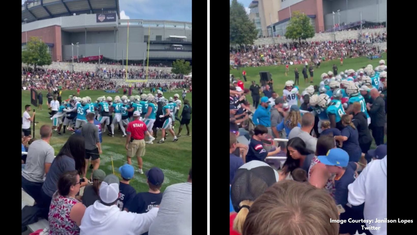 NFL fans left stunned as yet another brawl erupts at Patriots-Panthers ...