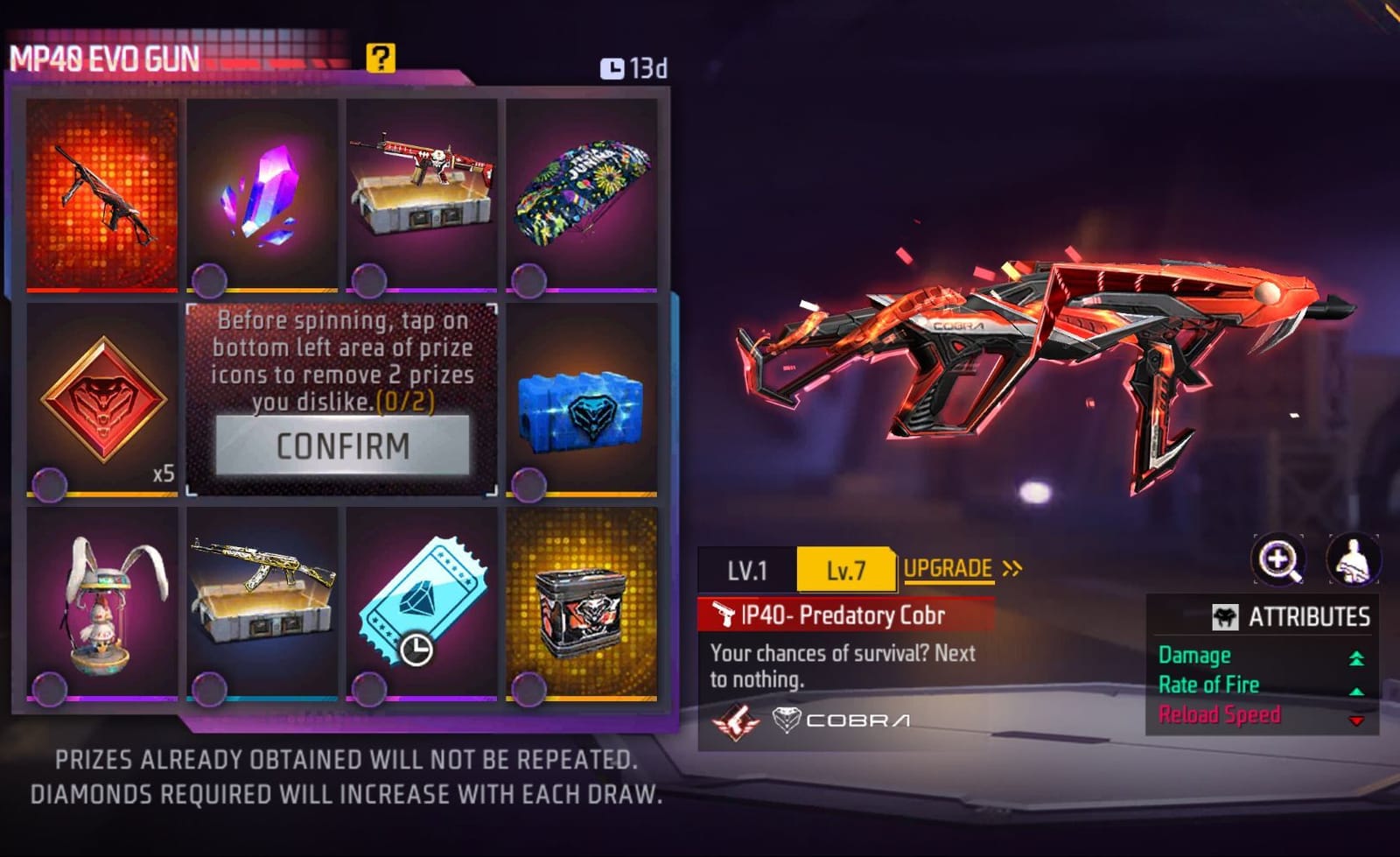 How To Get Rare Predatory Cobra MP40 Gun Skin This Week In Free Fire ...