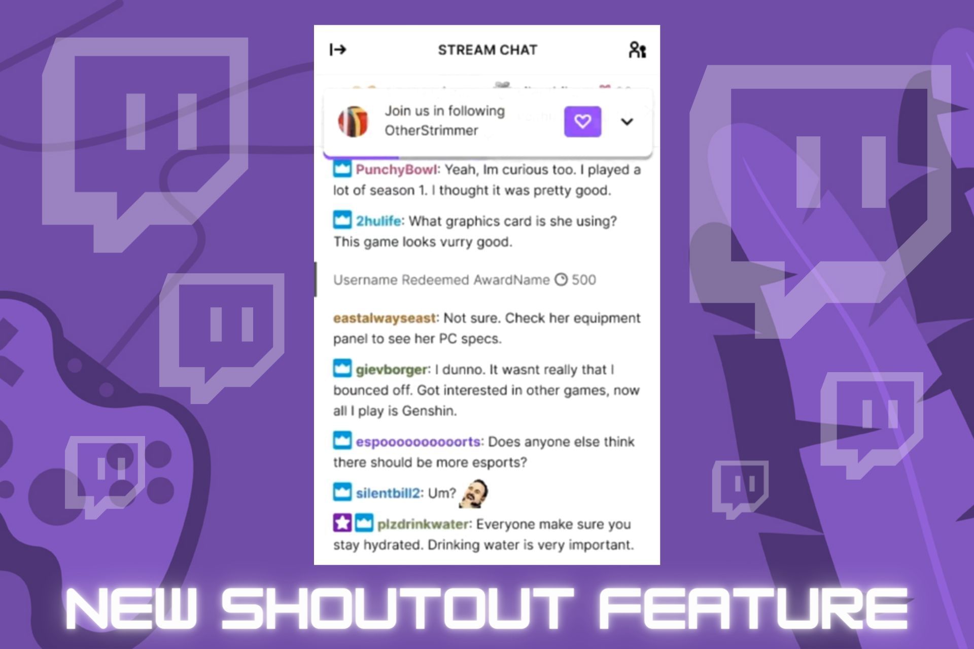 Twitch introduces "shoutout", a new way to follow other streamers on the platform