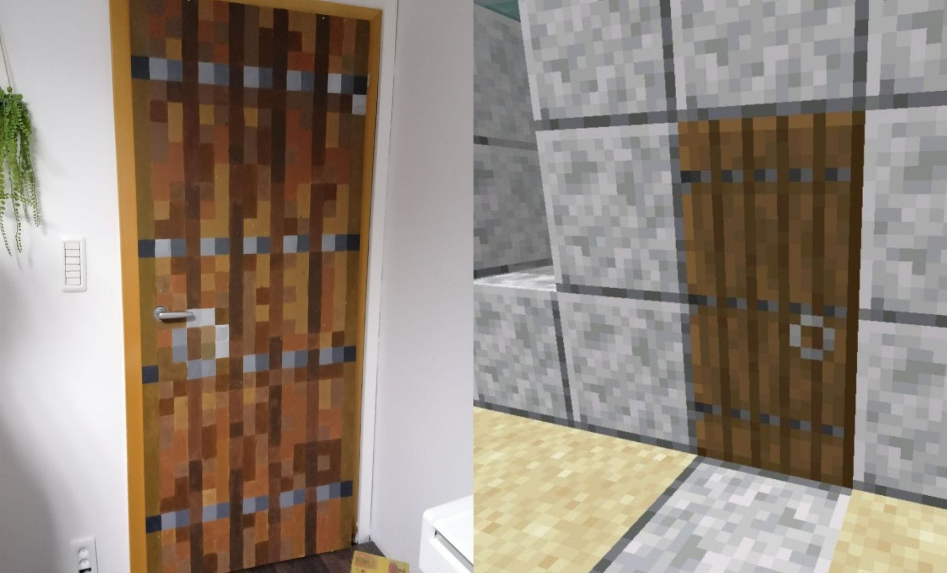 Redditor creates realistic Minecraft door after 14 hours of effort