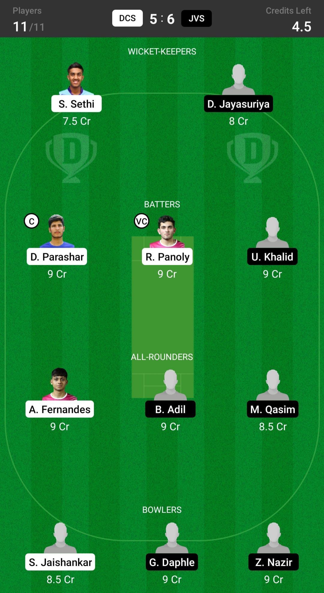 DCS vs JVS Dream11 Prediction: Fantasy Cricket Tips, Today's Playing 11 ...