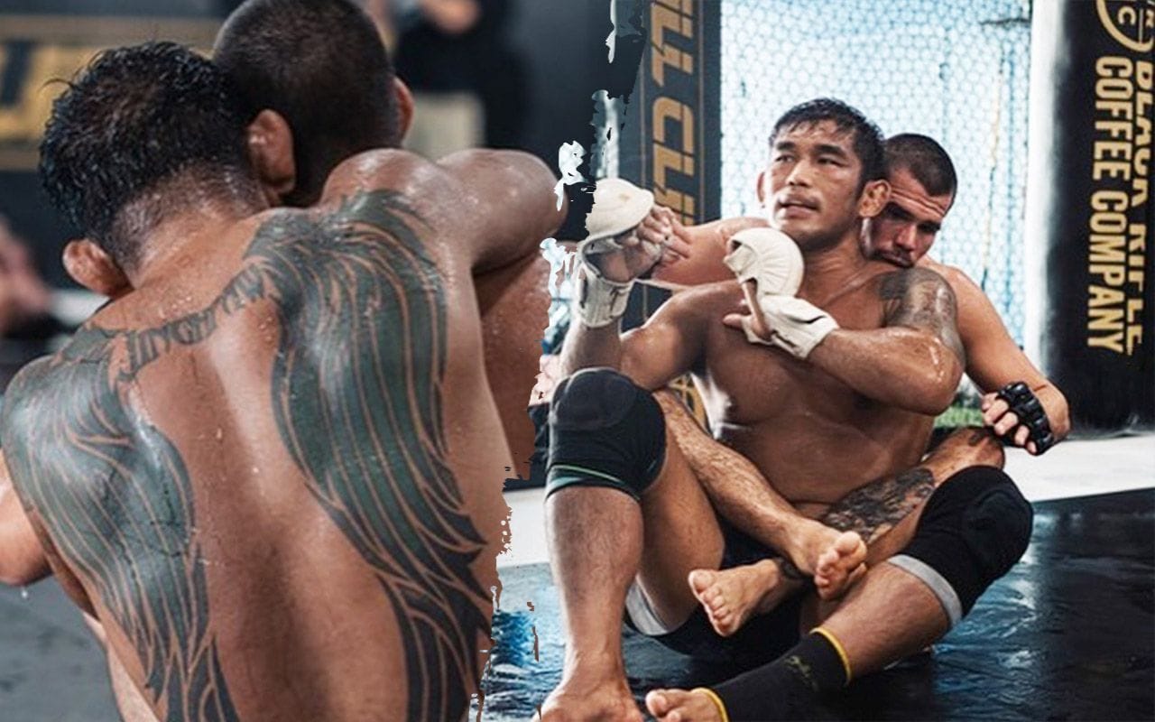 Aung La N Sang grappling with Mickey Gall ahead of a potential return ...